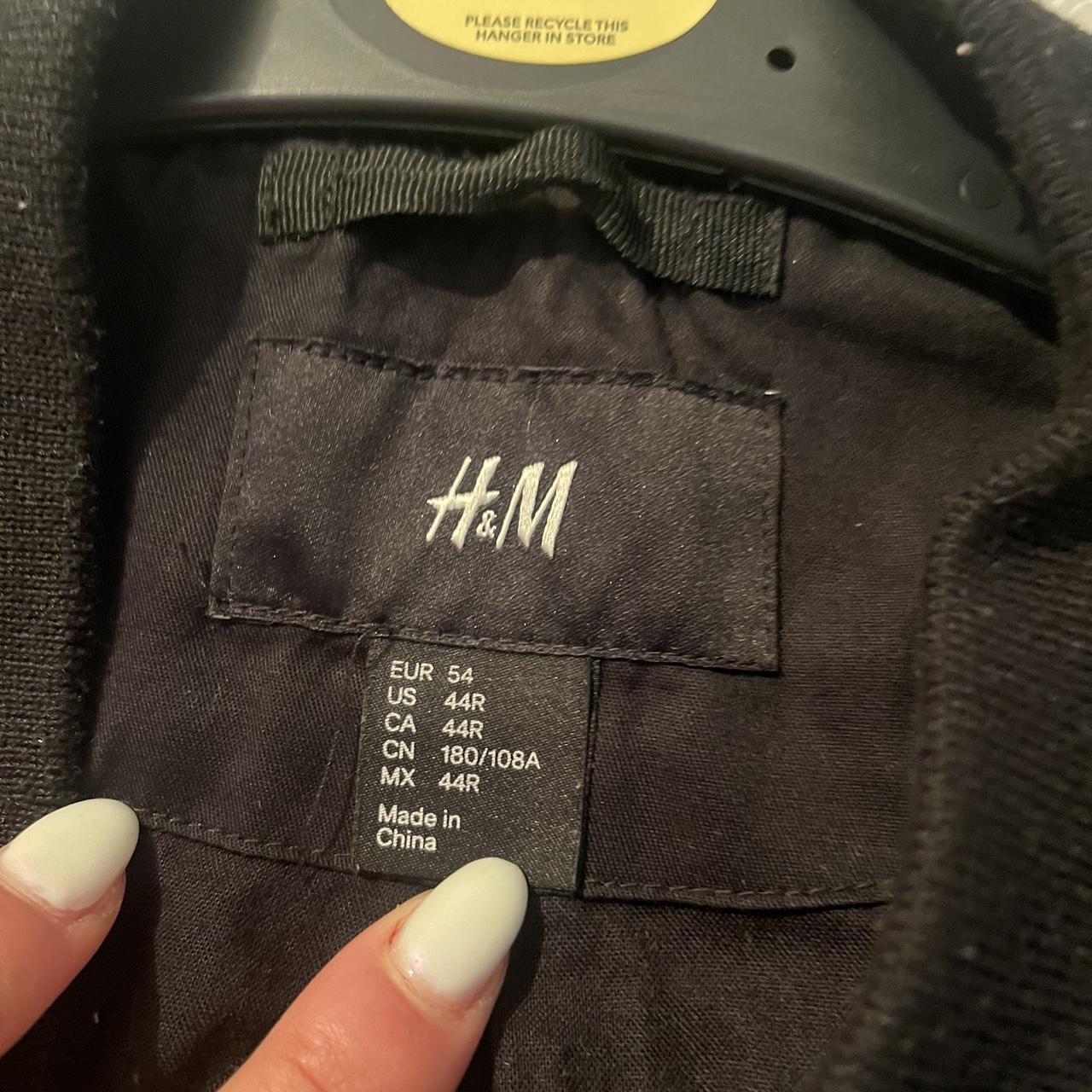 Black Bomber Jacket Mens H&M Size L Great condition - Depop