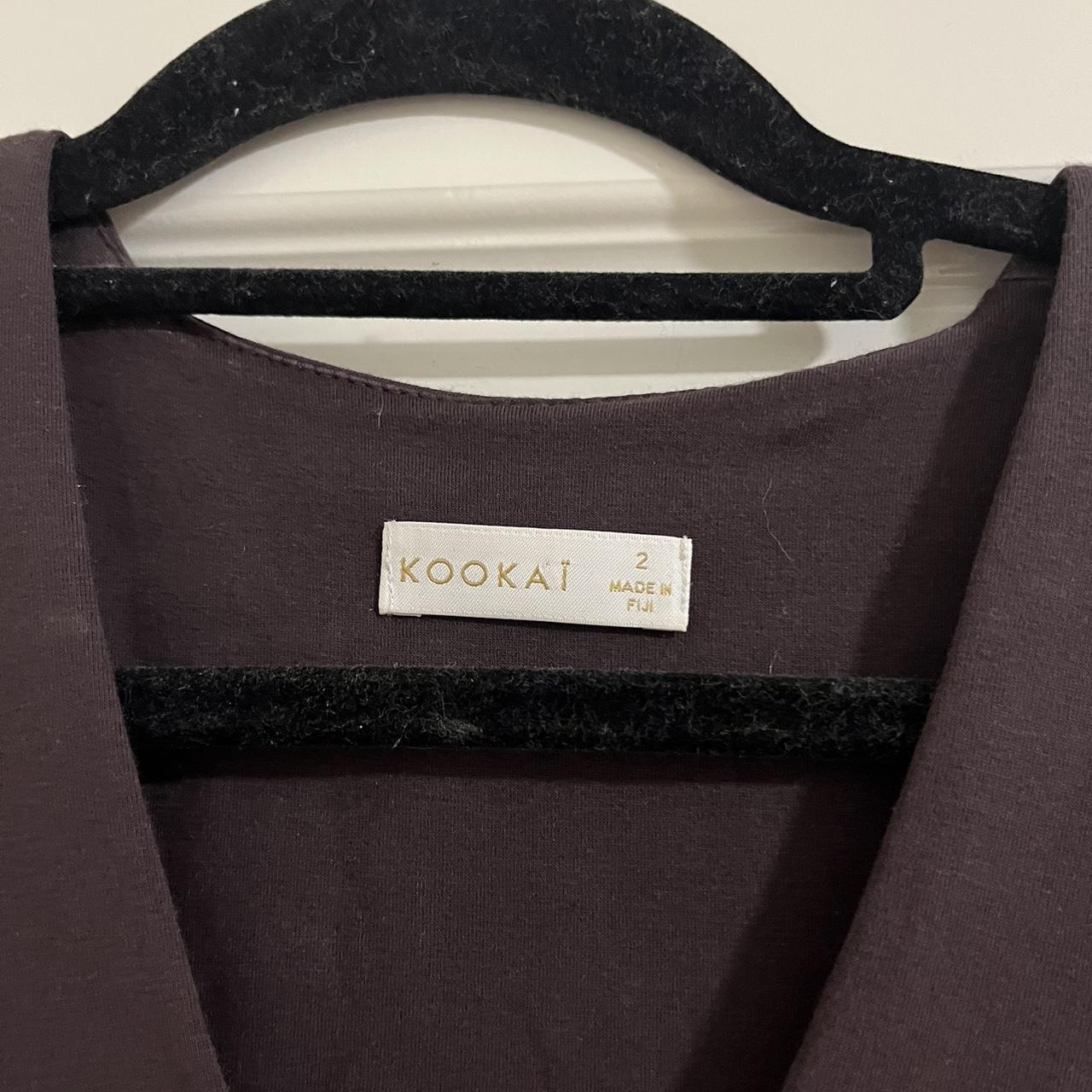 Kookai v neck top Colour: Brown Size: 2 (8-10 Aus)... - Depop