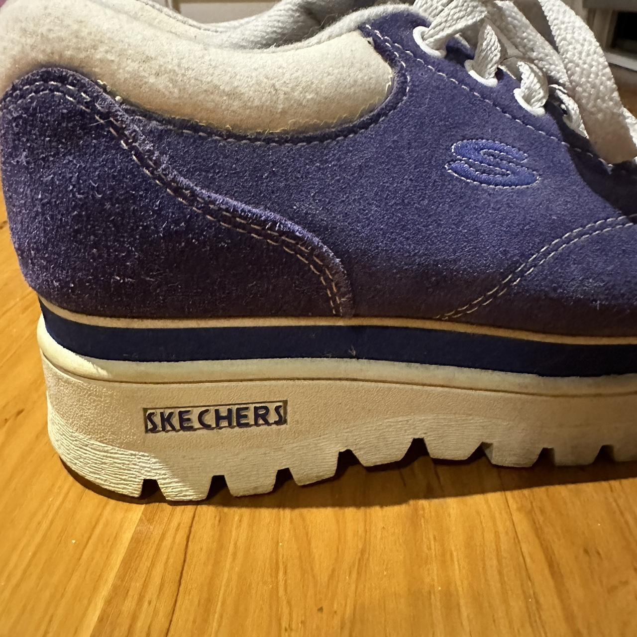 RARE VINTAGE PLATFORM SKECHERS size 8.5 womens navy... - Depop