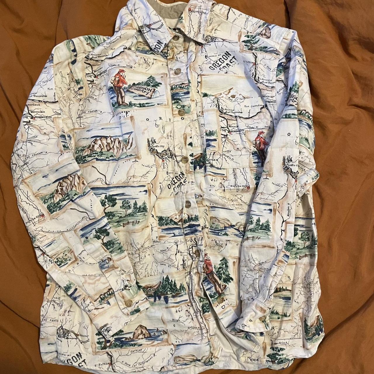Pendleton originals Oregon coast graphic button down... - Depop