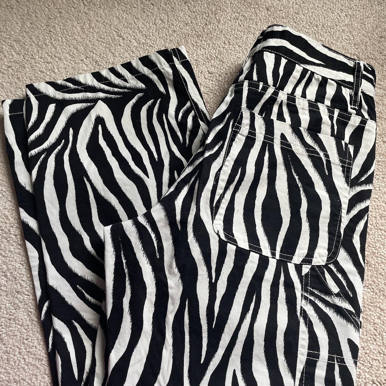 Zebra print cargo pants from Urban Outfitters. Worn... - Depop