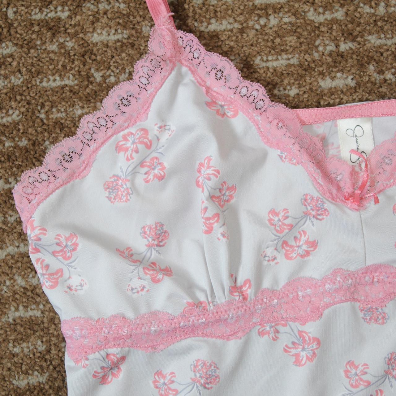 Jessica Simpson Women's Pink and Grey Dress | Depop