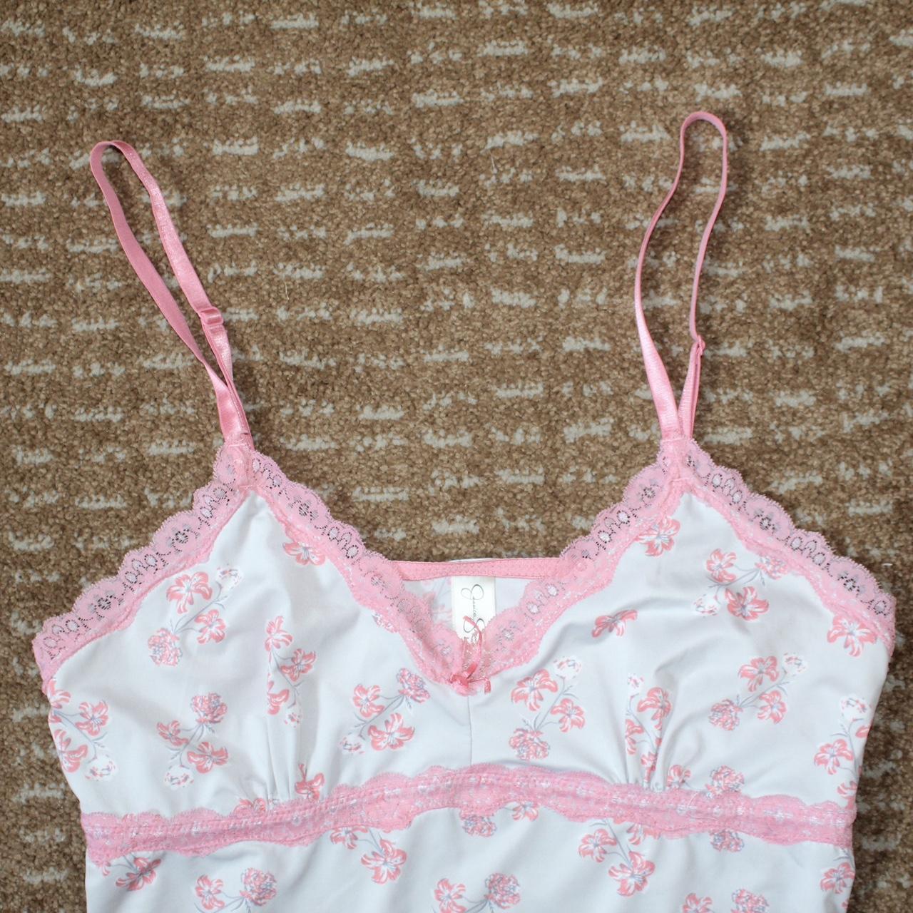 Jessica Simpson Women's Pink and Grey Dress | Depop