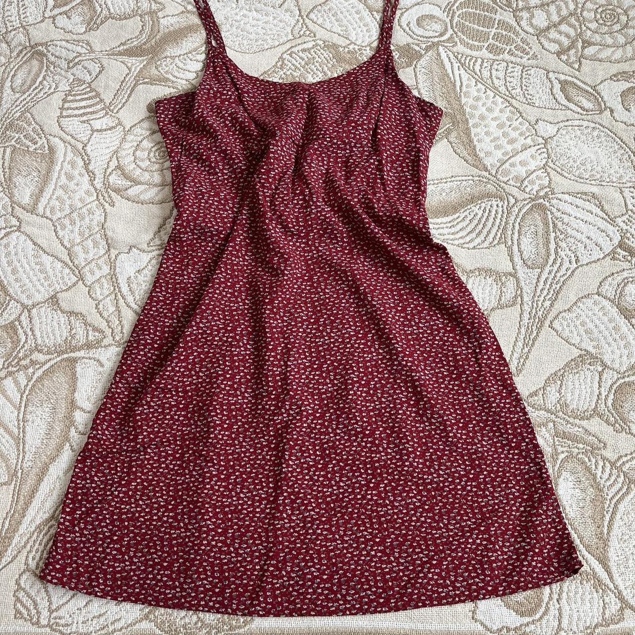 Brandy Melville Red Floral Colleen Mini... - Depop
