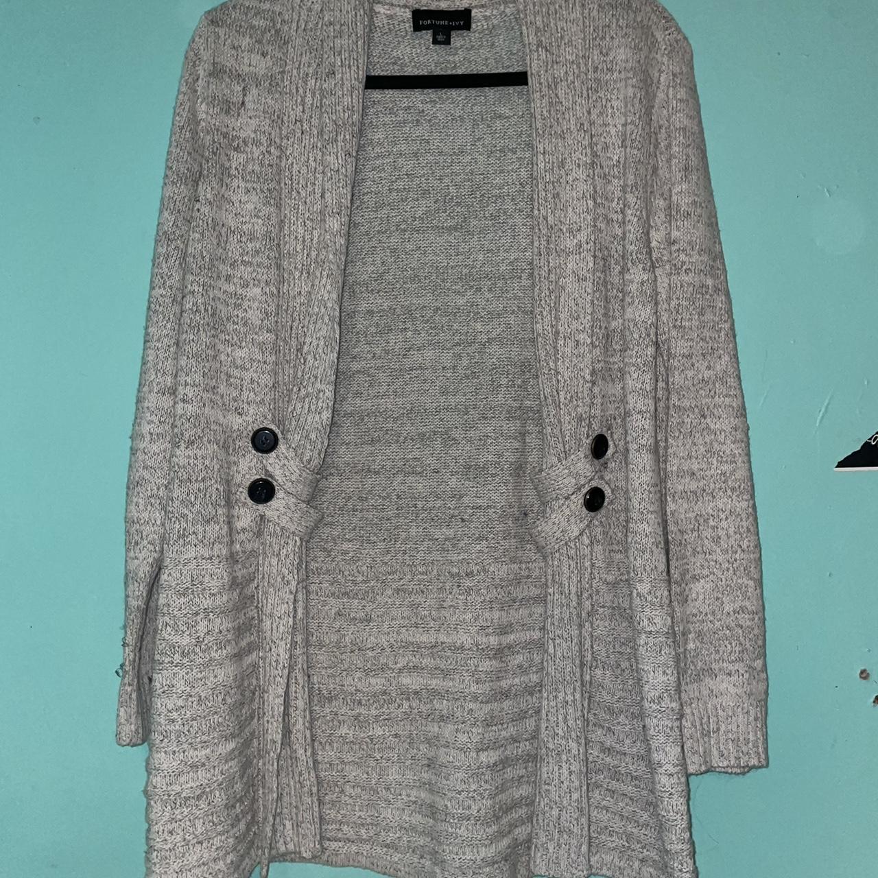 Large grey cardigan from Fortune+ Ivy - Depop