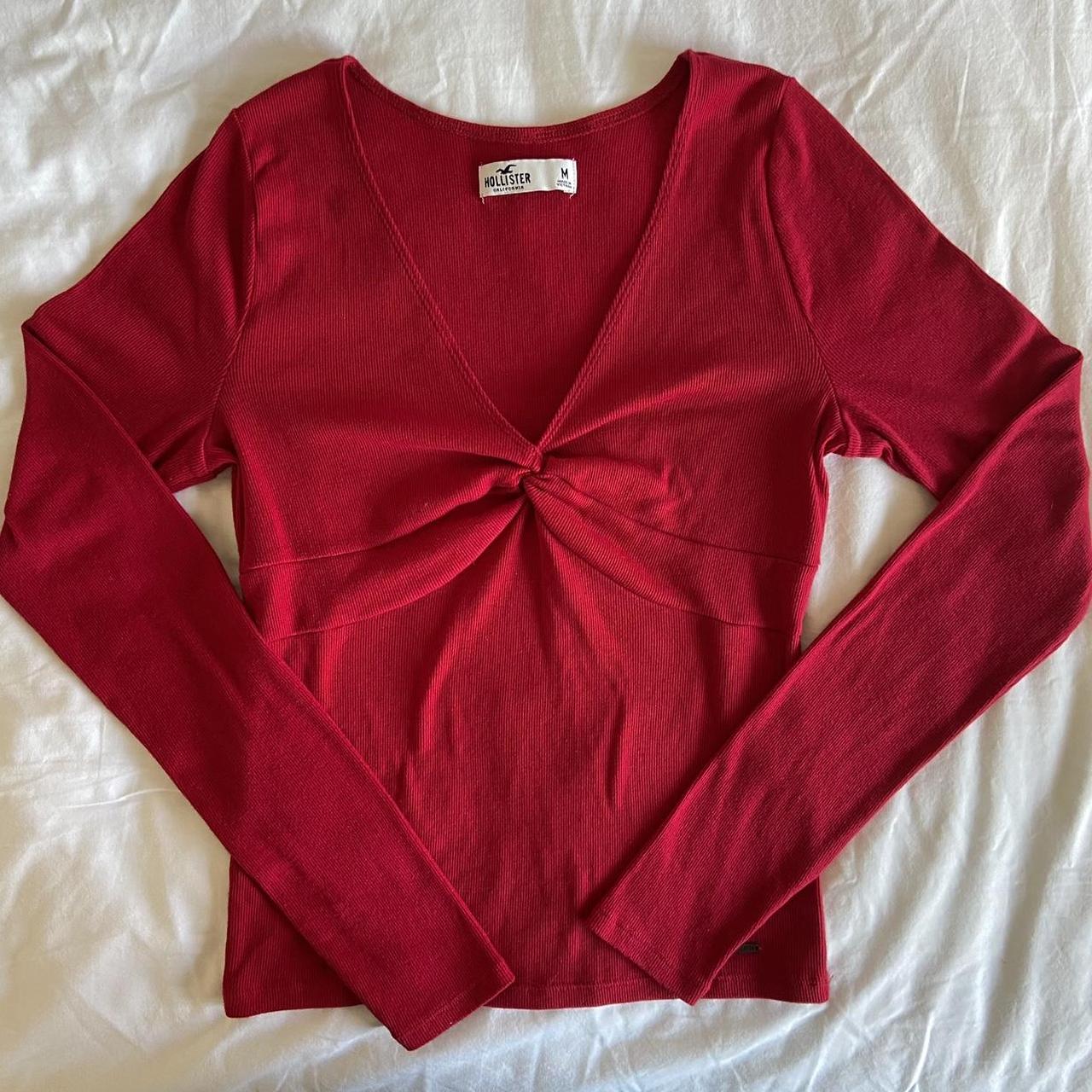 ruby red shirt with a lil twist ☆ super soft and... - Depop