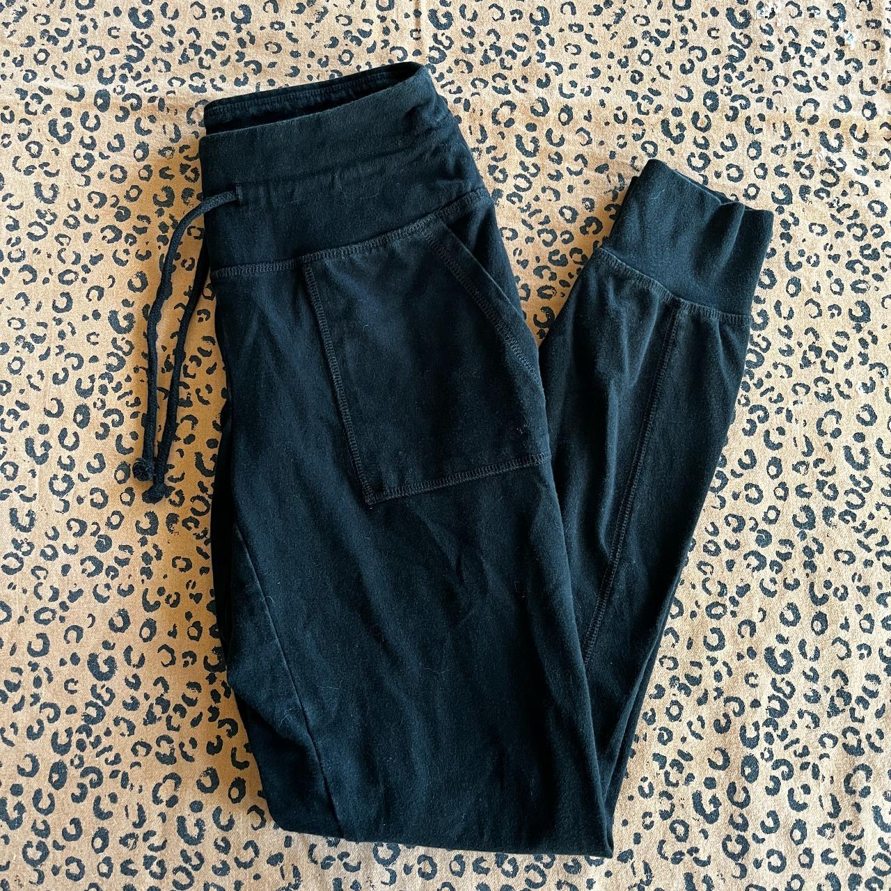 black cotton drawstring joggers • never worn •... - Depop