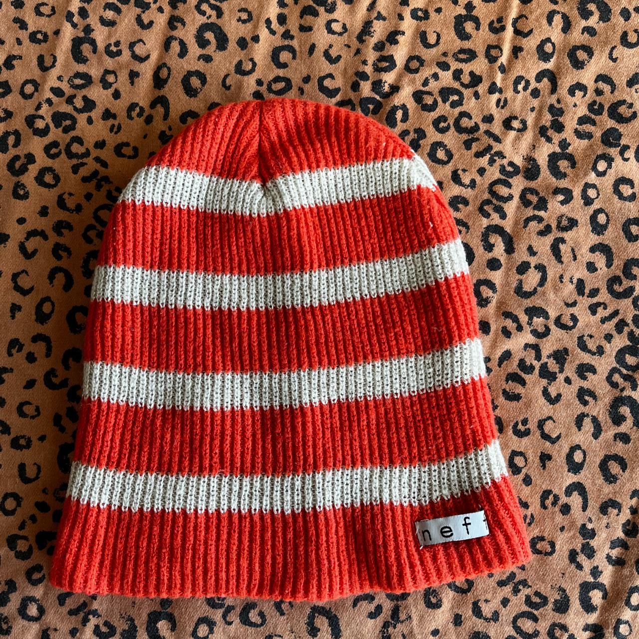 neff Traffic Cone Knit Acrylic Beanie Hat • the... | Depop