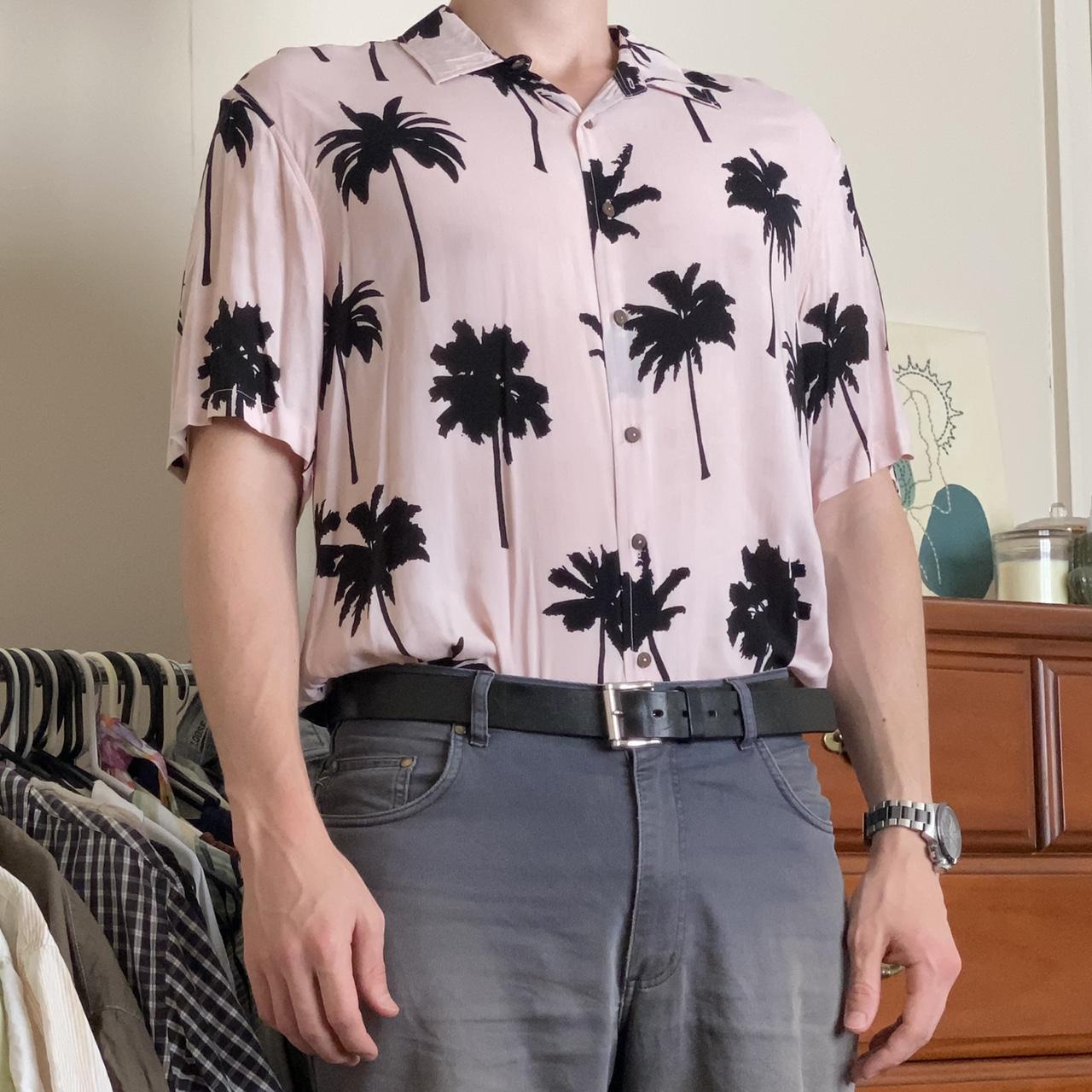 blood+bone pink collared shirt condition in... - Depop