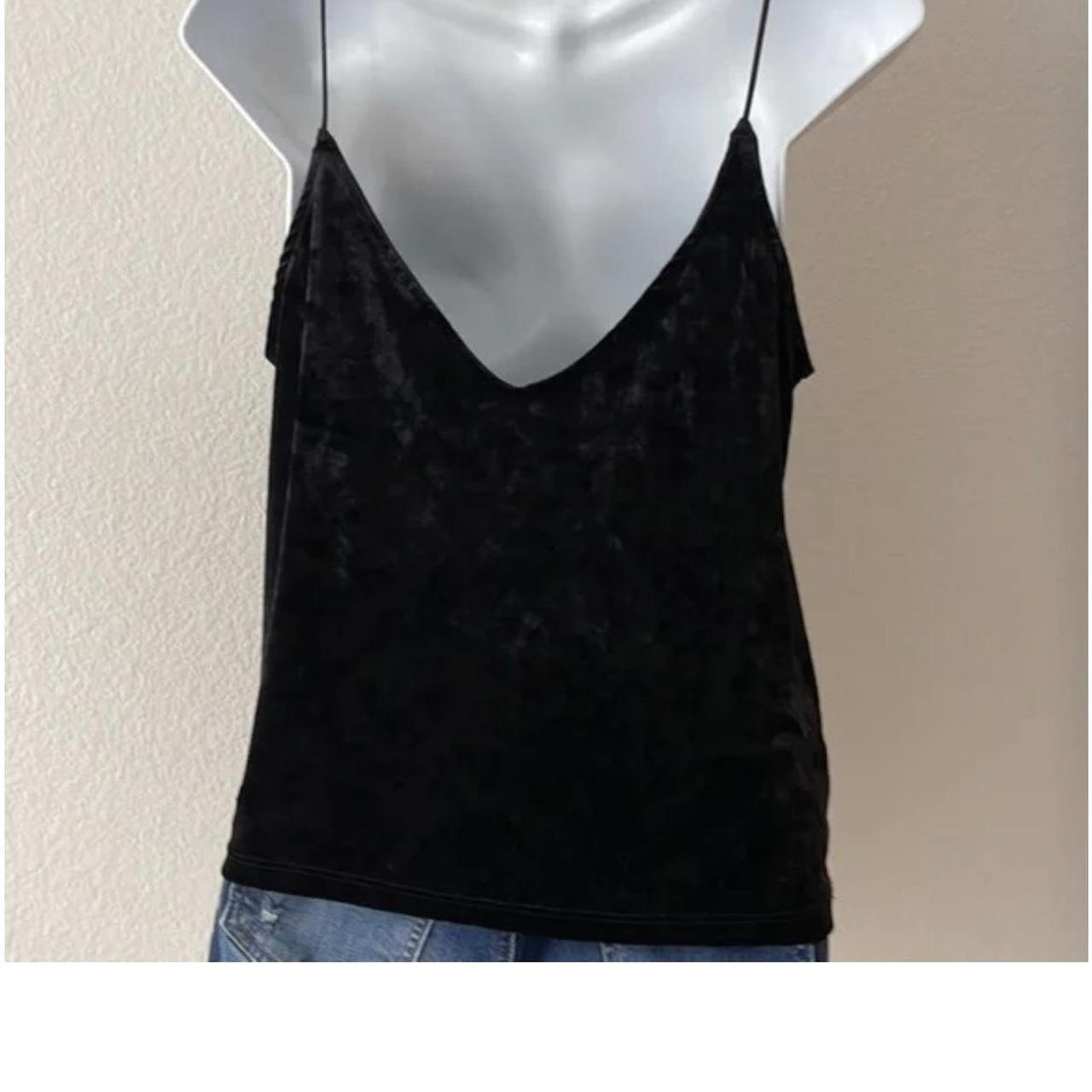 H&M Divided Black Crushed Velvet Double V-Neck... - Depop