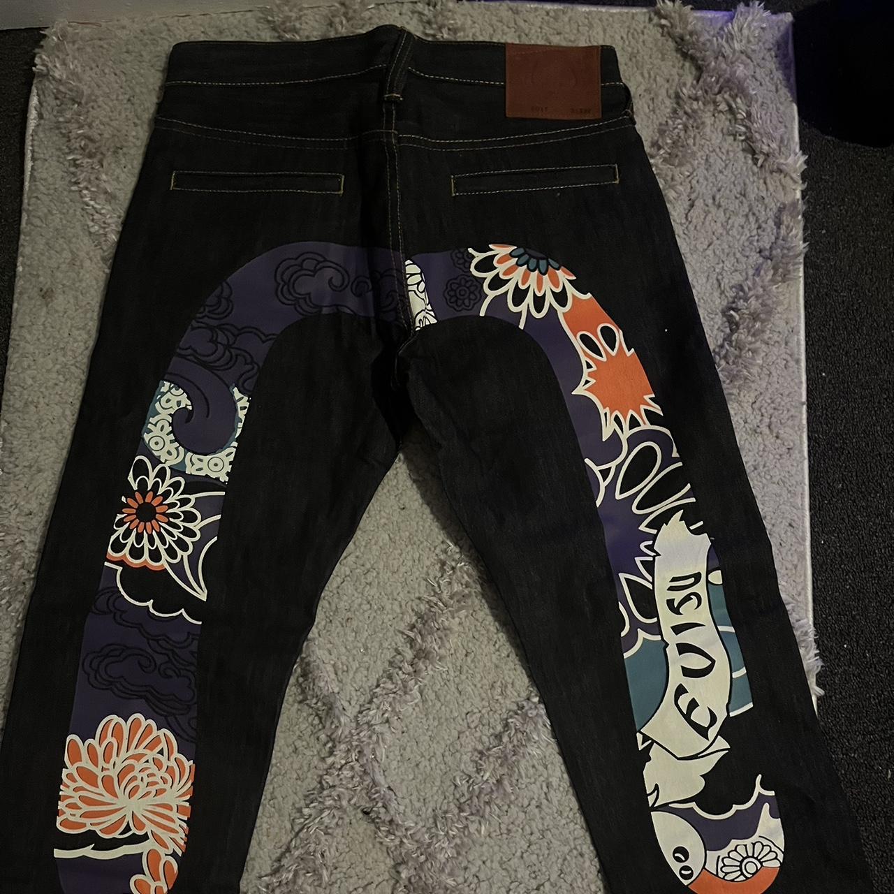 evisu poseidon daicock slim fit jeans 31x32 i... - Depop