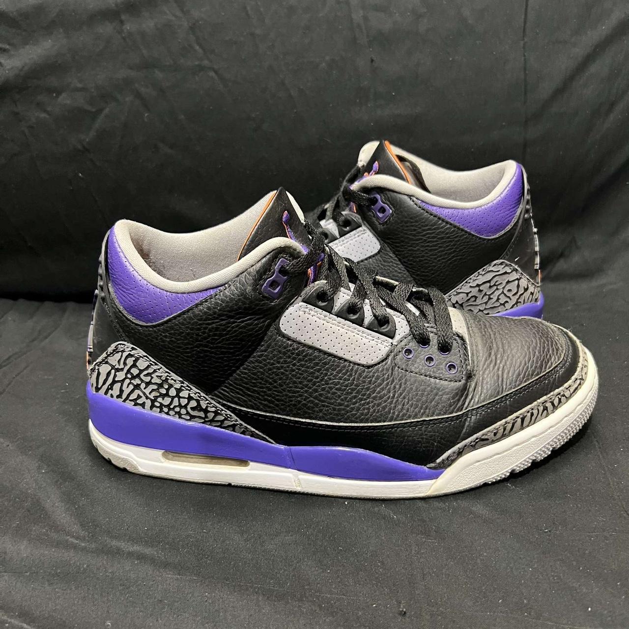 Jordan 3 Court Purple Size 9US 8/10 condition Og... | Depop