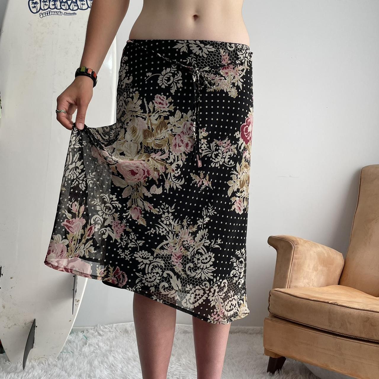 🌀this stunning sheer mesh midi skirt features a... - Depop