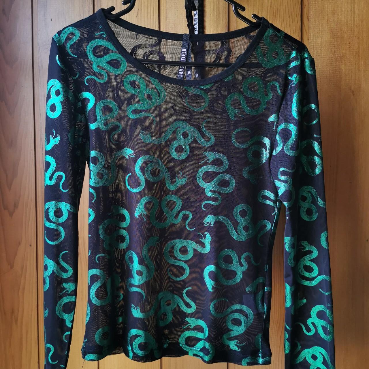 Dangerfield mesh snake top Size 6 🐍 - Depop