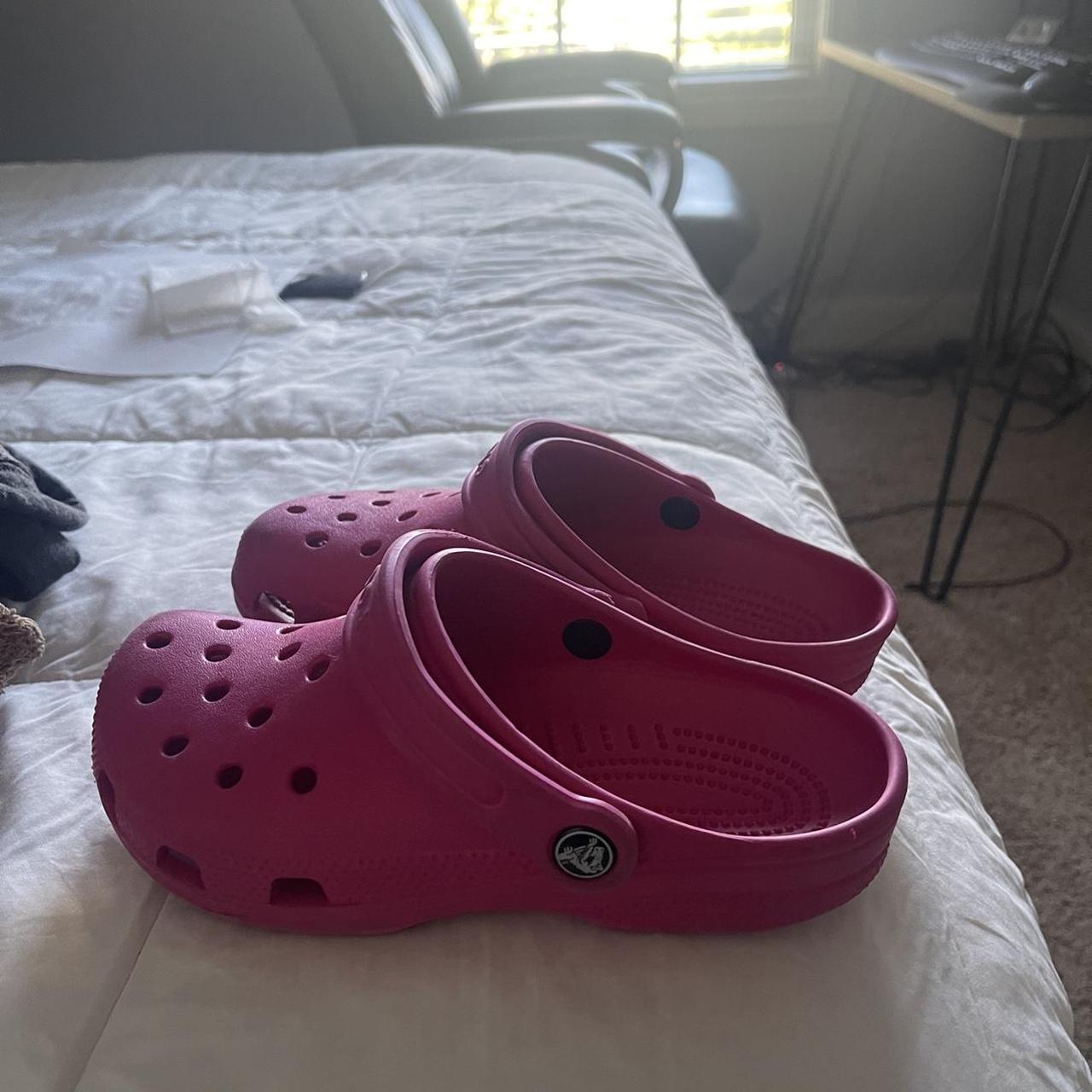 Men 4 Womens 6 Dark pink crocs - Depop