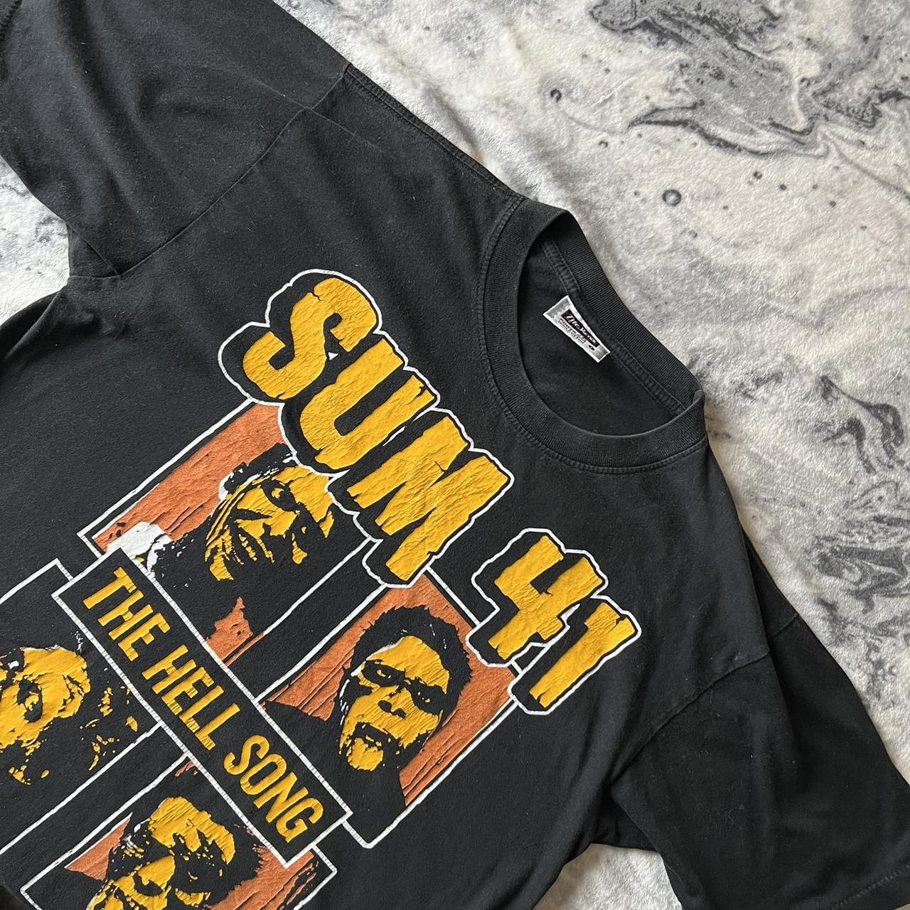 Vintage SUM 41 Hell Song Graphic Band Tee Tshirt Y2K... - Depop