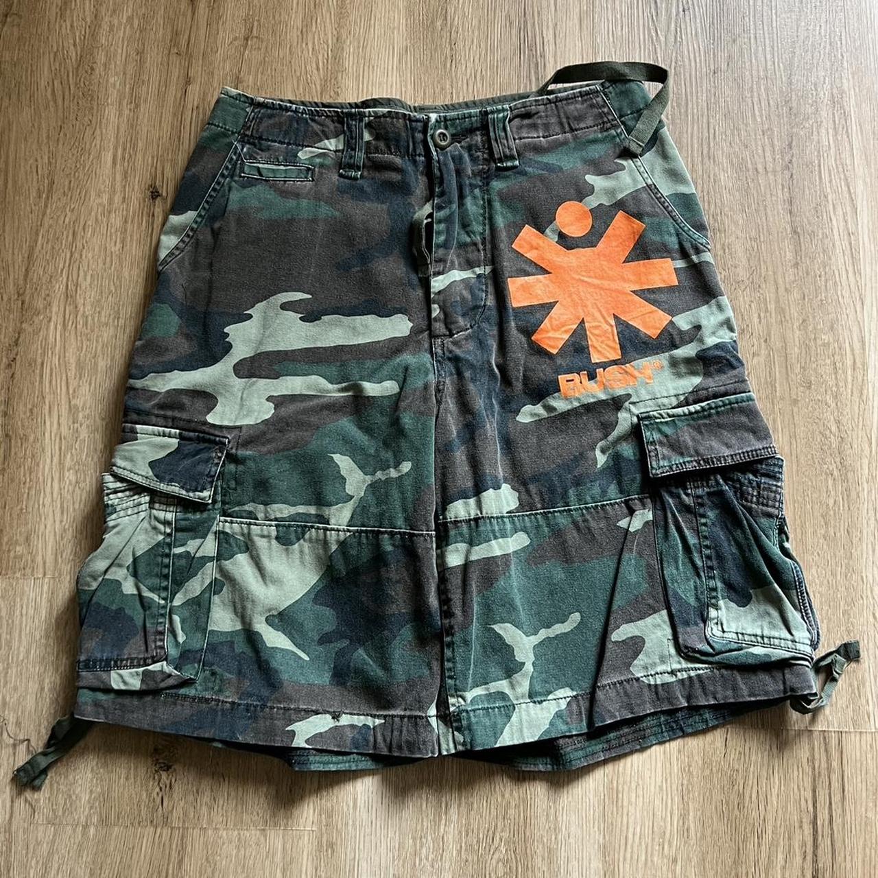 90s Military Bush Camo Cargo Shorts (Size 31-21... | Depop