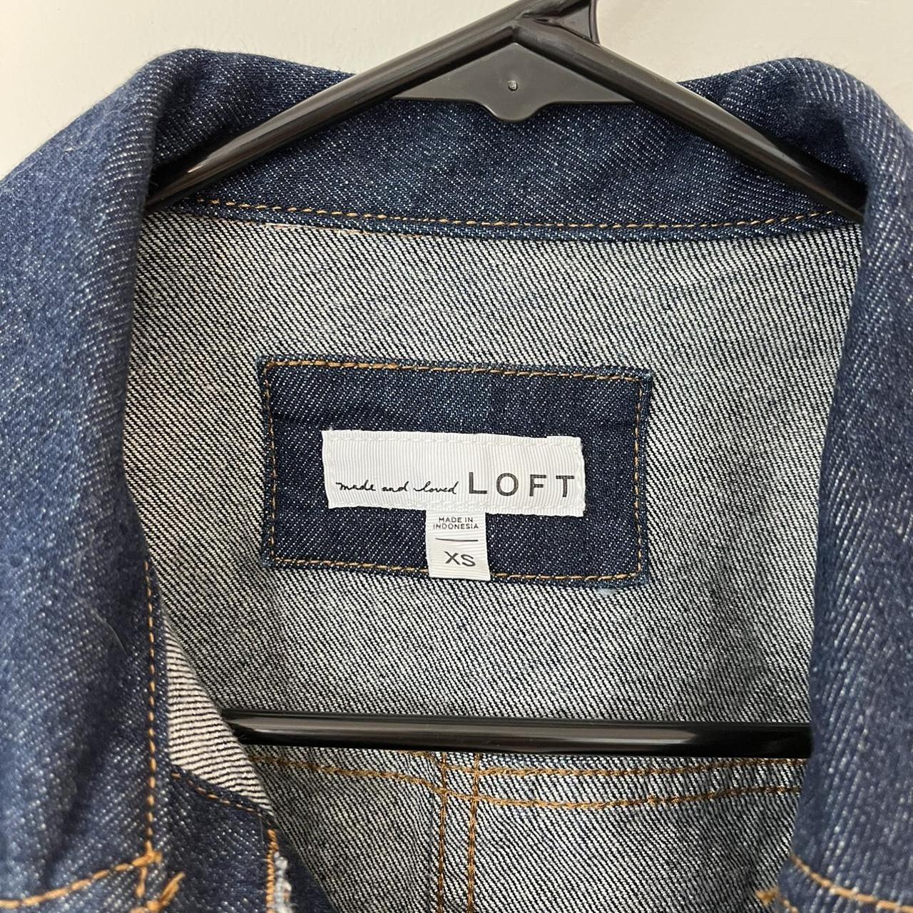 LOFT Women's Navy and Blue Jacket | Depop