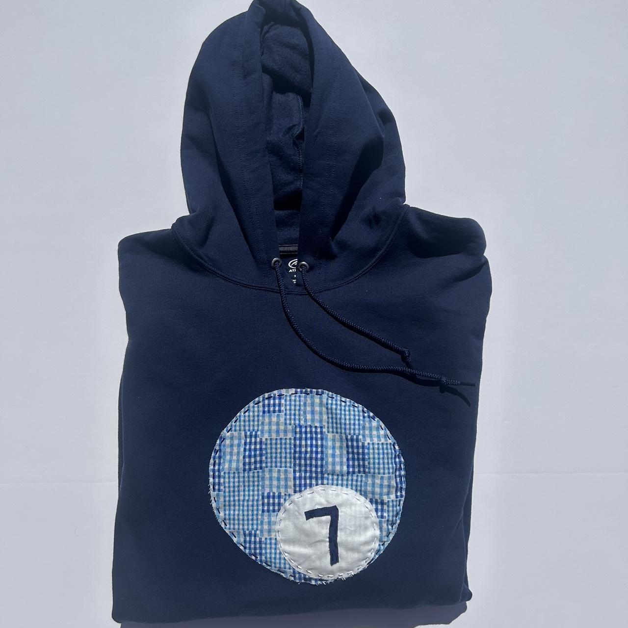 pool ball patchwork design on a navy hoodie. dm me... - Depop