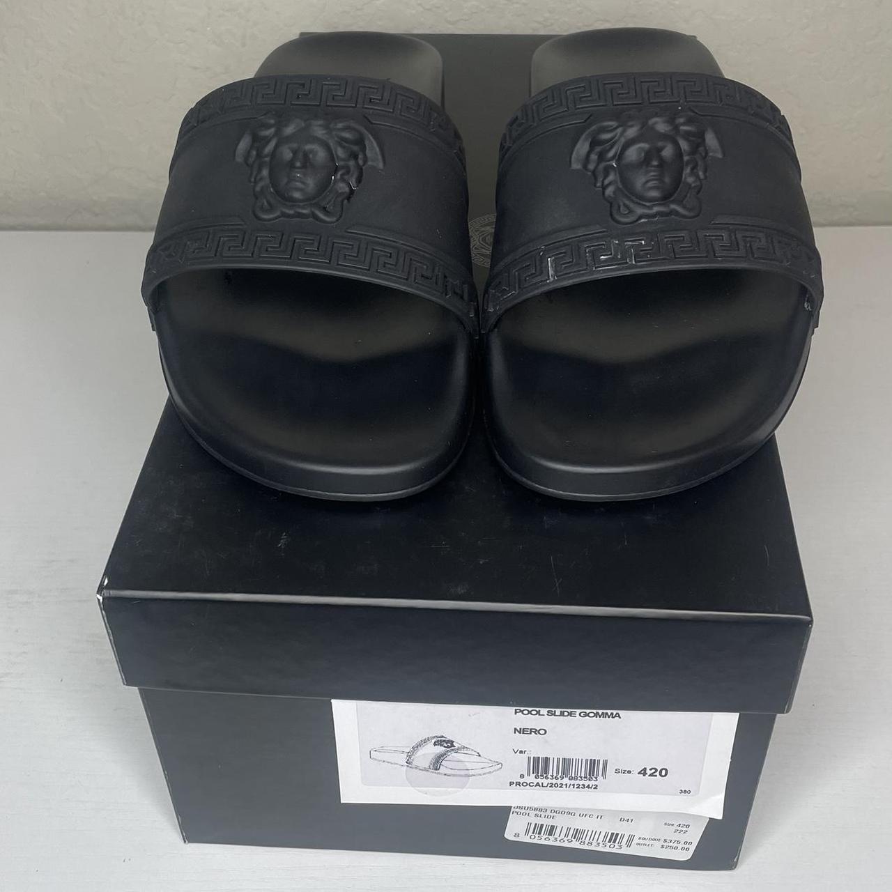 Versace Pool Slide size 42 (US 9-9.5) condtion shown - Depop