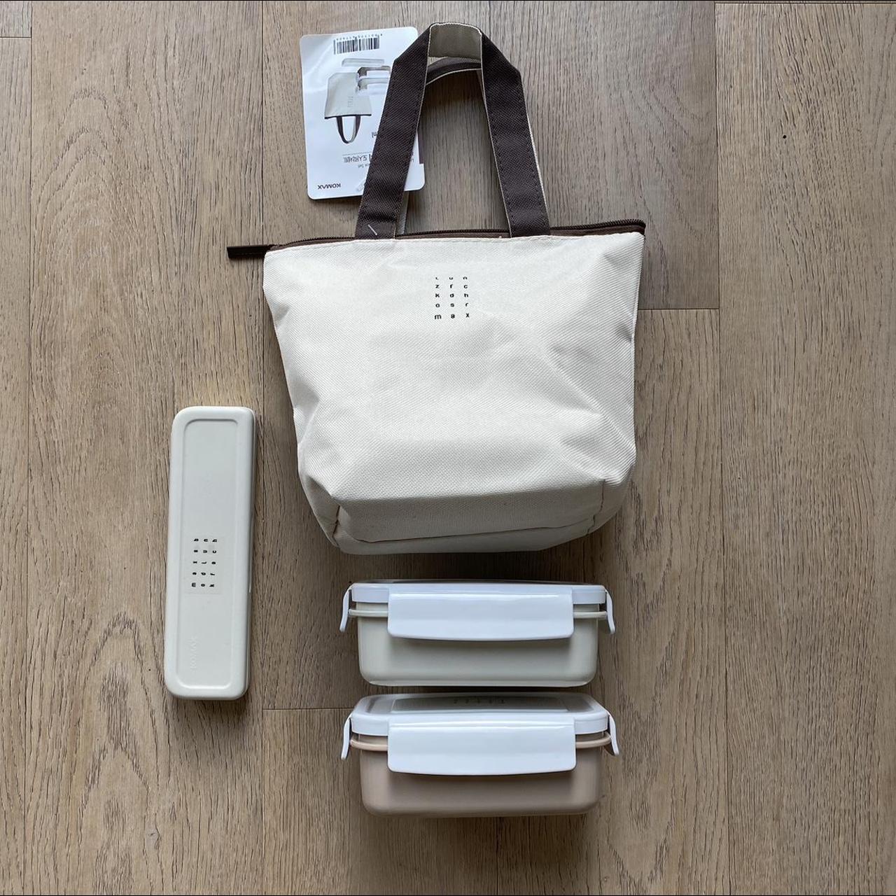 Boho Farmhouse Beige Lunch Bento Box Set Never used... - Depop