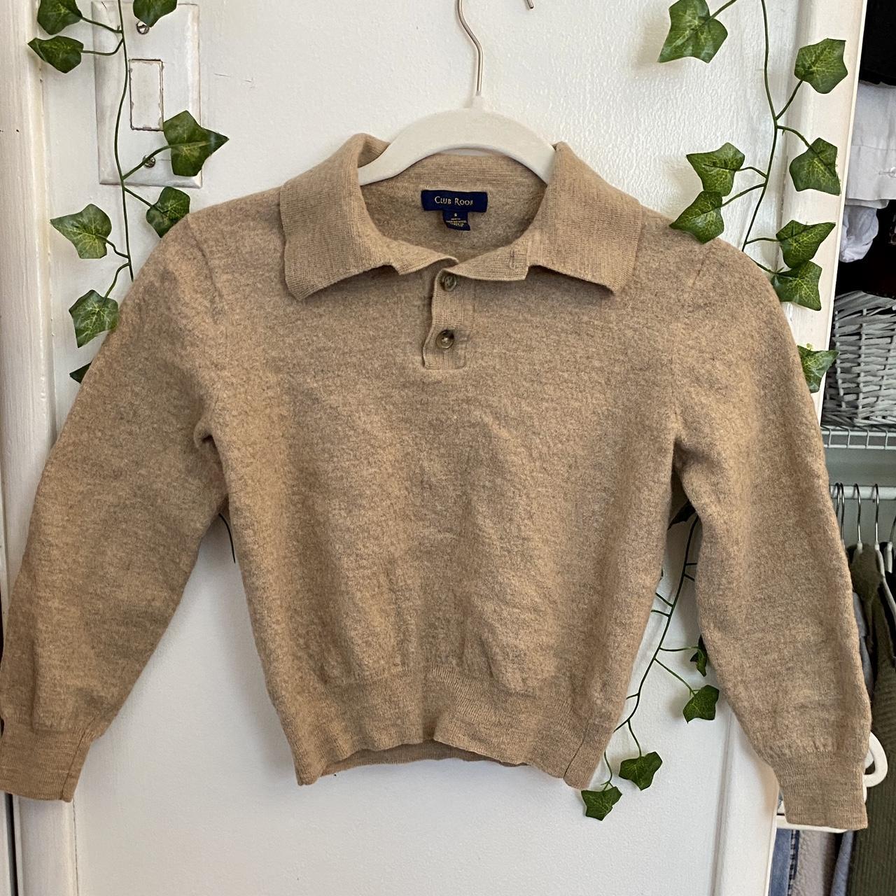 Tan cropped sweater! Very cute for the fall and it... - Depop