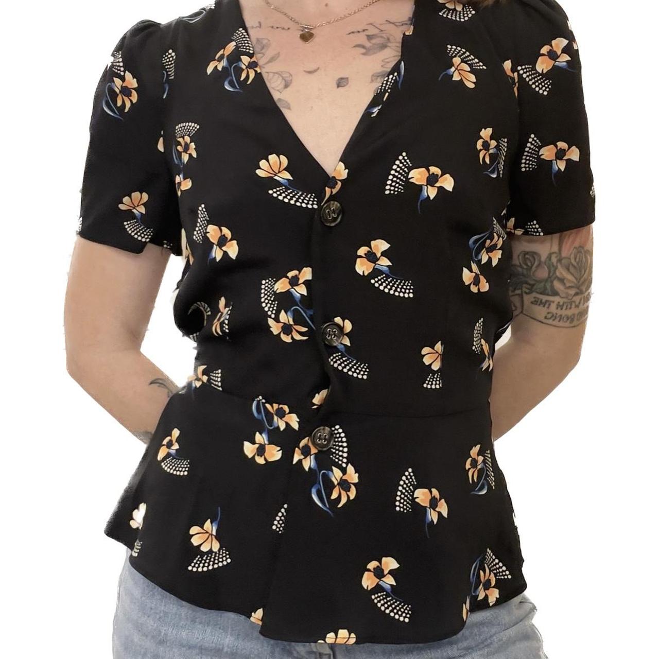 River Island Tropical Style Blouse High quality.... - Depop