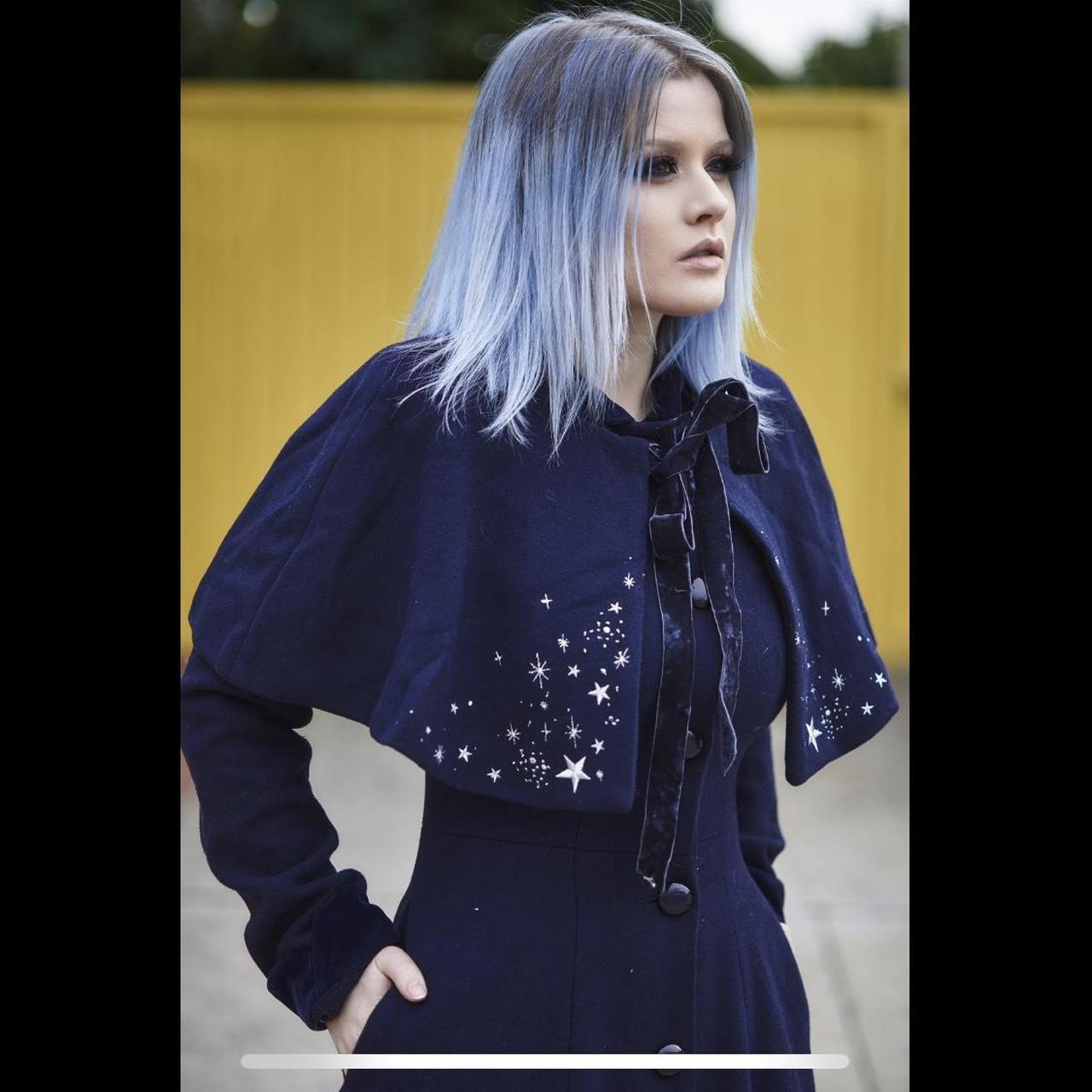 COLLECTIF beautiful deep blue wool coat with caplet.... - Depop