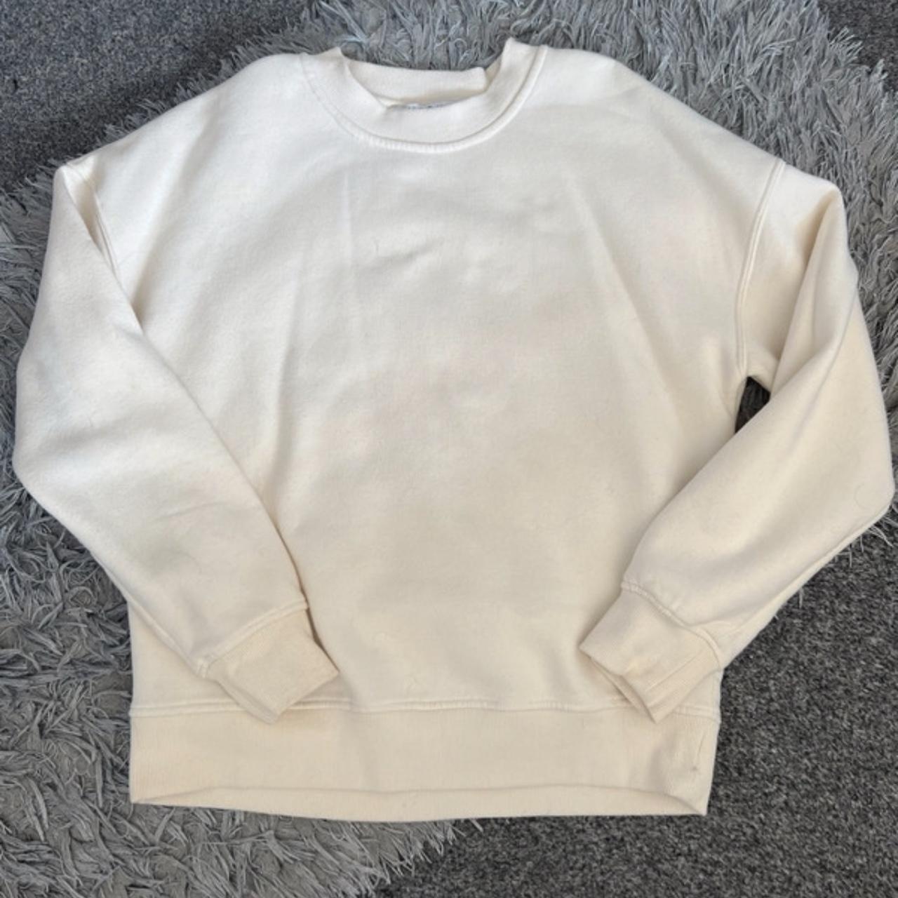 Cream sweatshirt, only worn once, it’s an xl but... - Depop
