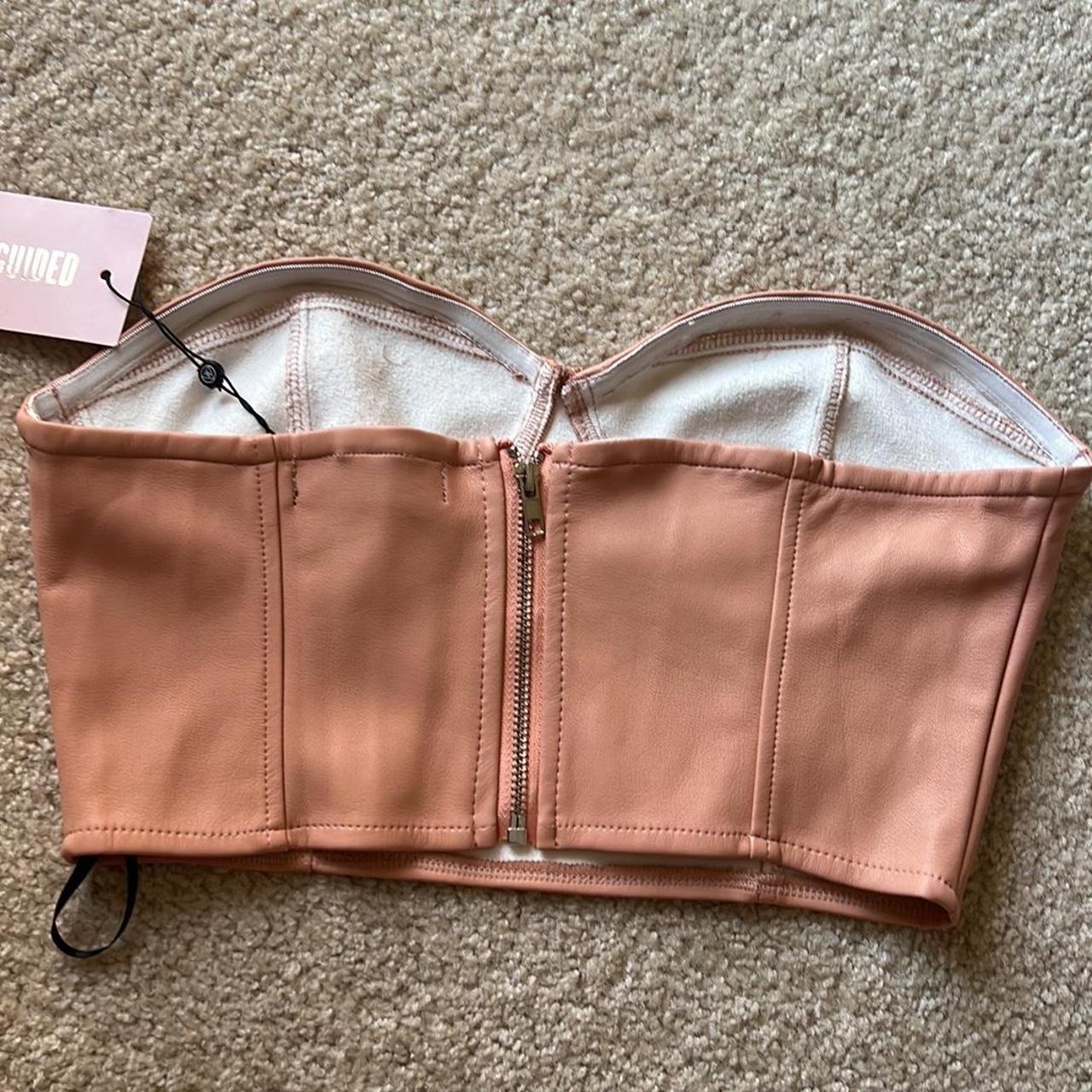 Leather Tube Top Corset Style # Missguided #... - Depop