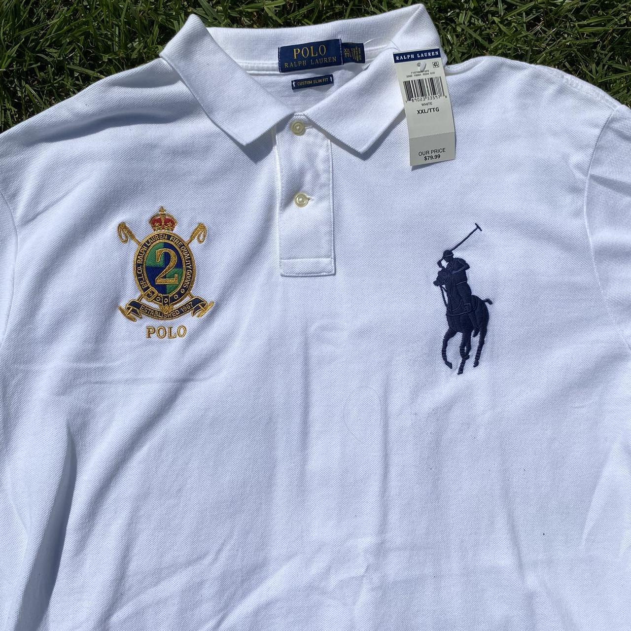Ralph Lauren polo big logo white size XXL BRAND NEW... - Depop