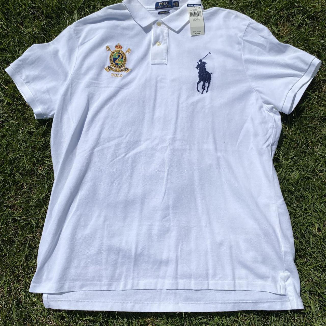 Ralph Lauren polo big logo white size XXL BRAND NEW... - Depop