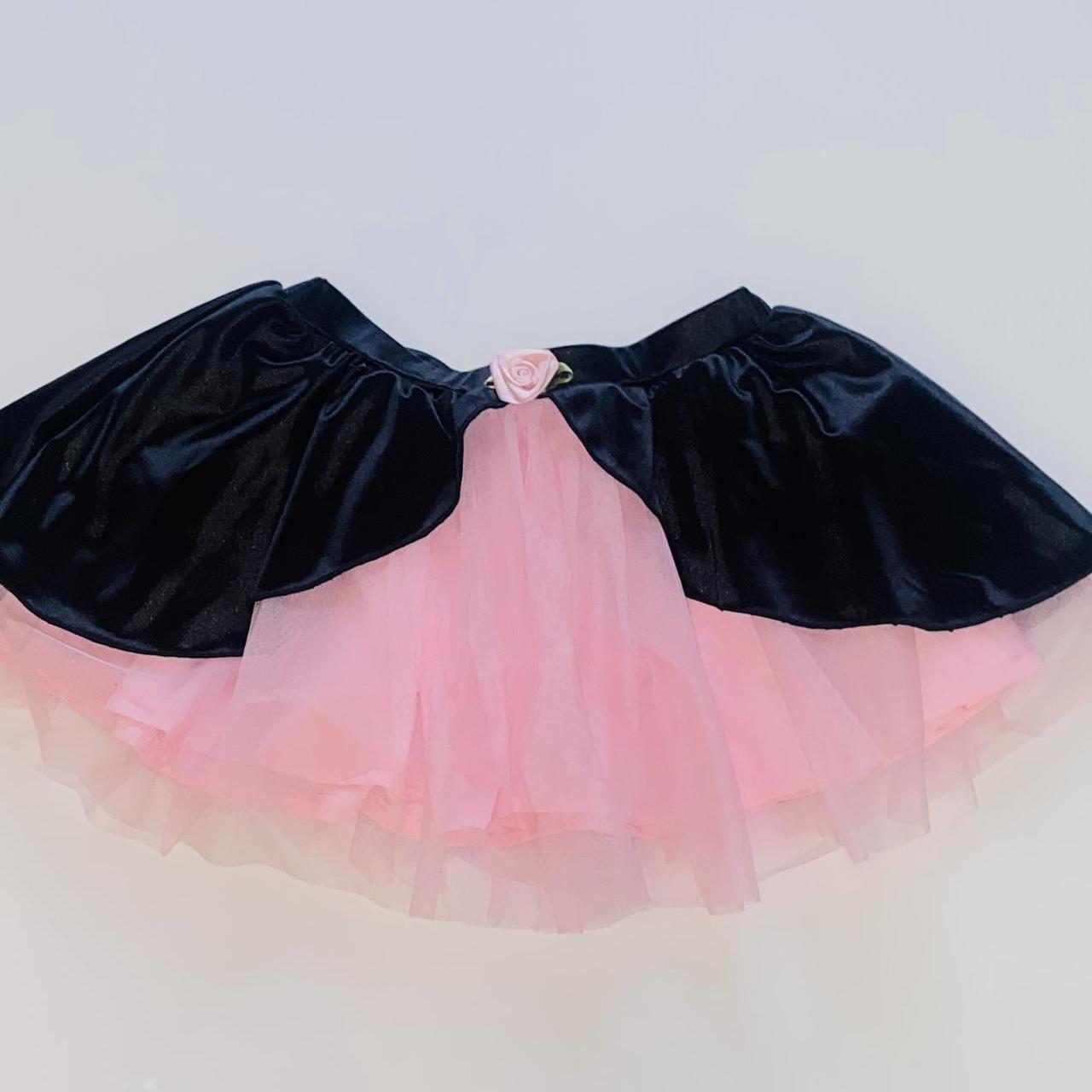 Black Mall goth tulle tutu with pink under layers... - Depop