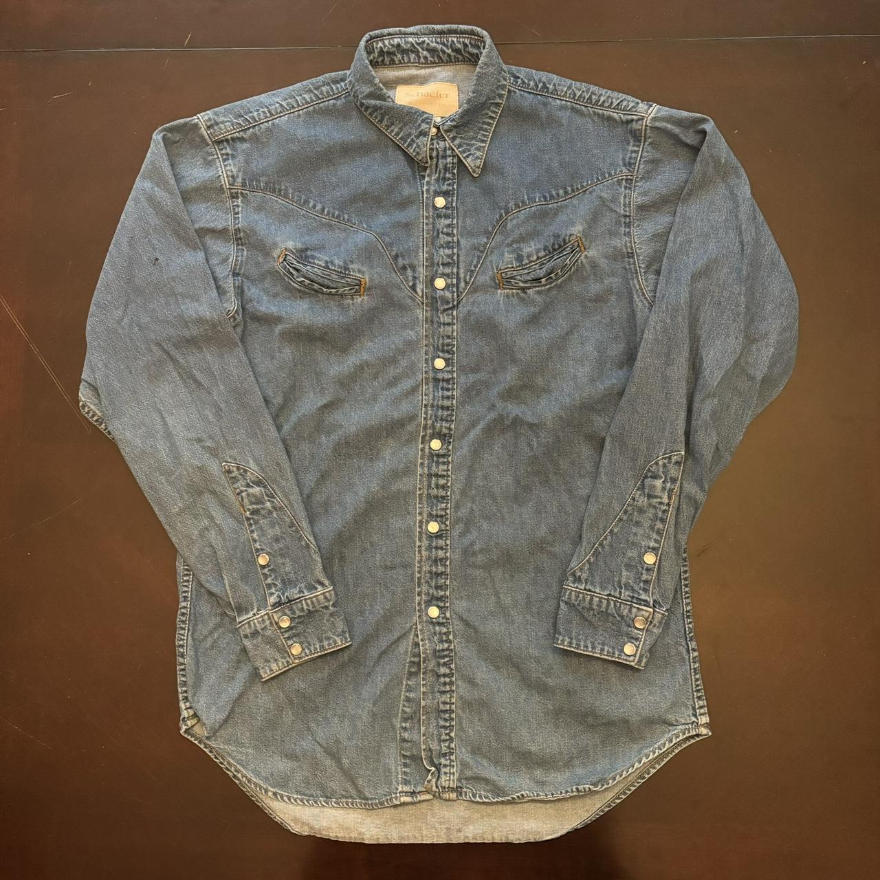 Schaefer Outfitter Denim Pearl Snap Western Button... - Depop