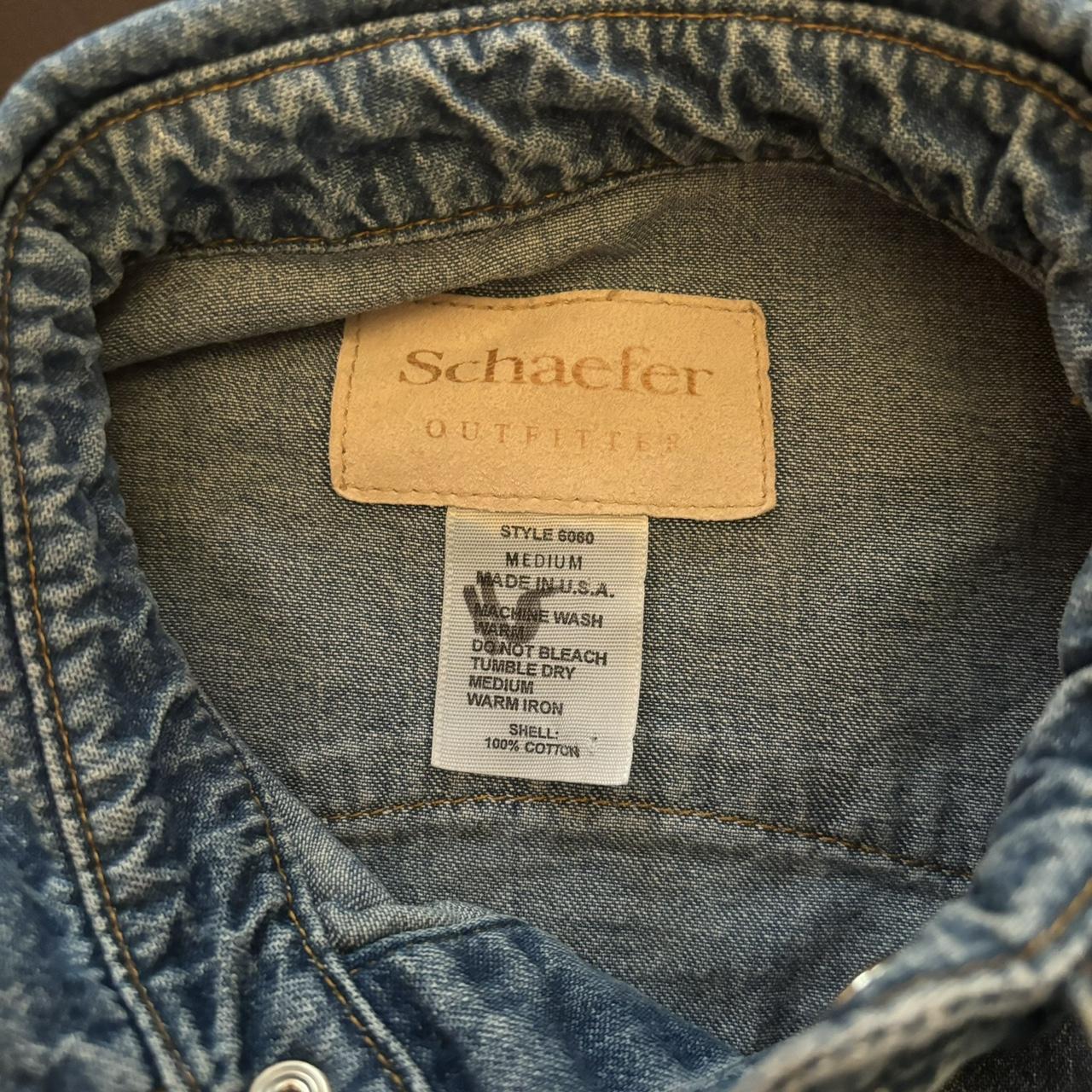 Schaefer Outfitter Denim Pearl Snap Western Button... - Depop