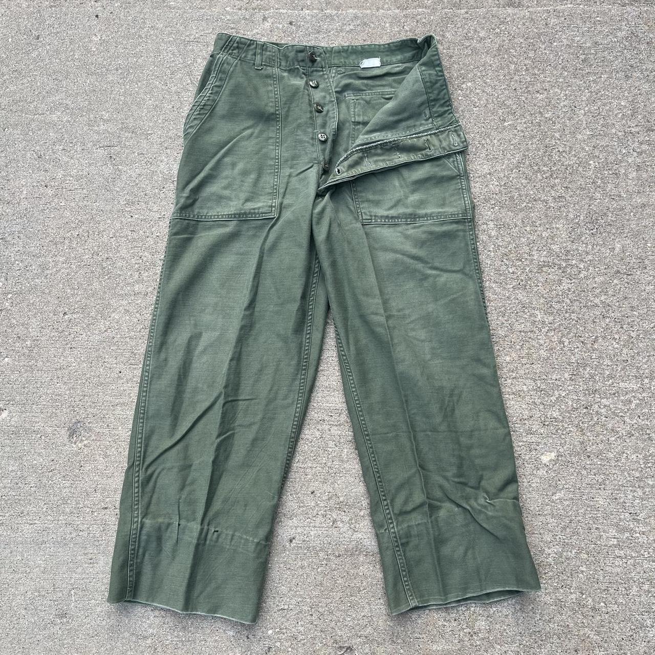 Vintage 1961 First Pattern OG 107 Green Military... - Depop