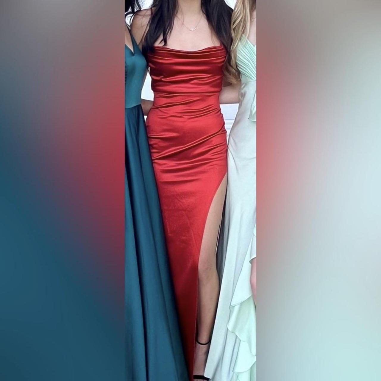 Windsor Red Prom Dress. Cowl neck! Size S. Only worn... - Depop