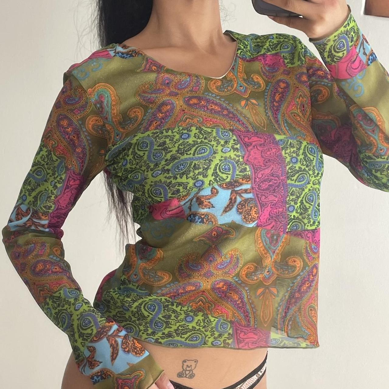 🍒 Vintage 90s long sleeve mesh top 🍒 NO PAYPAL... - Depop
