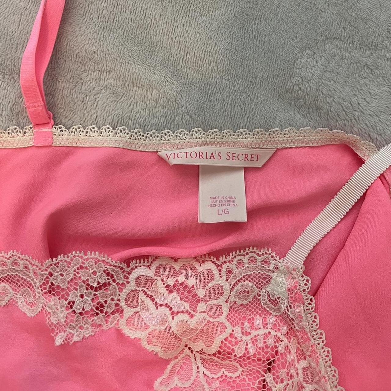 Victorias Secret Satin Slip Dress ππ Pink With White Depop