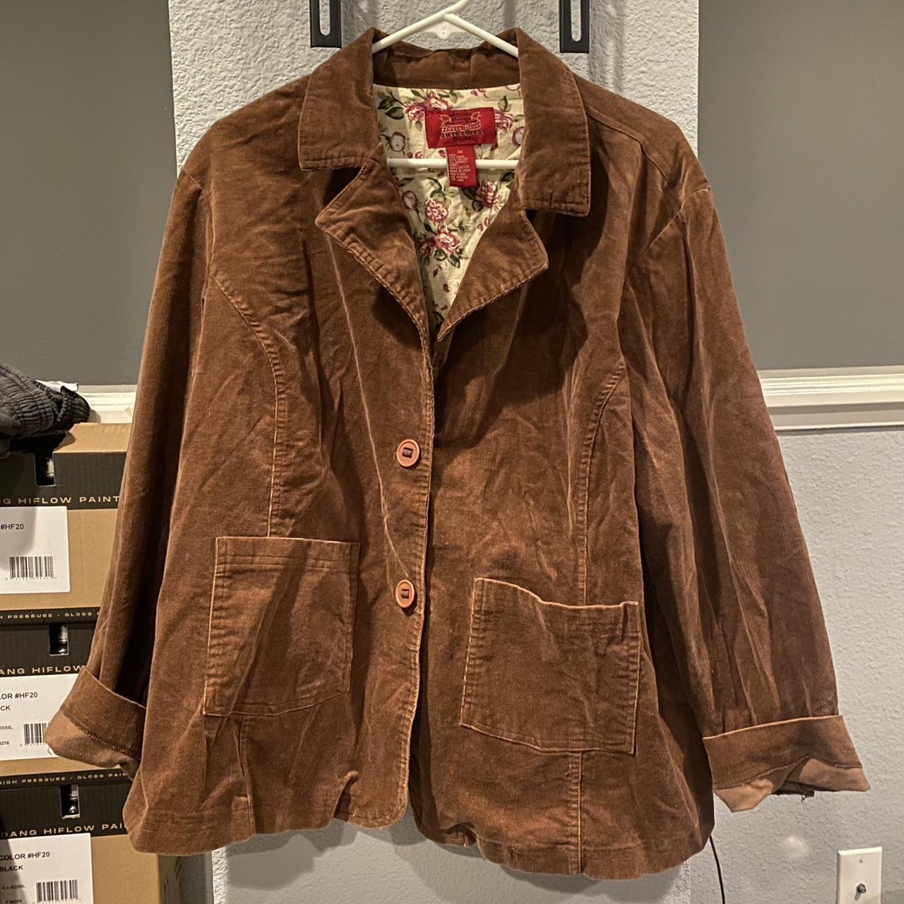 Oversized Brown Button Jacket - Depop