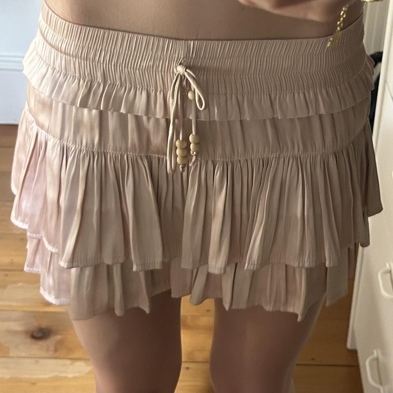 FLANNEL MINI RUFFLE SKORT very flattery and nice... - Depop