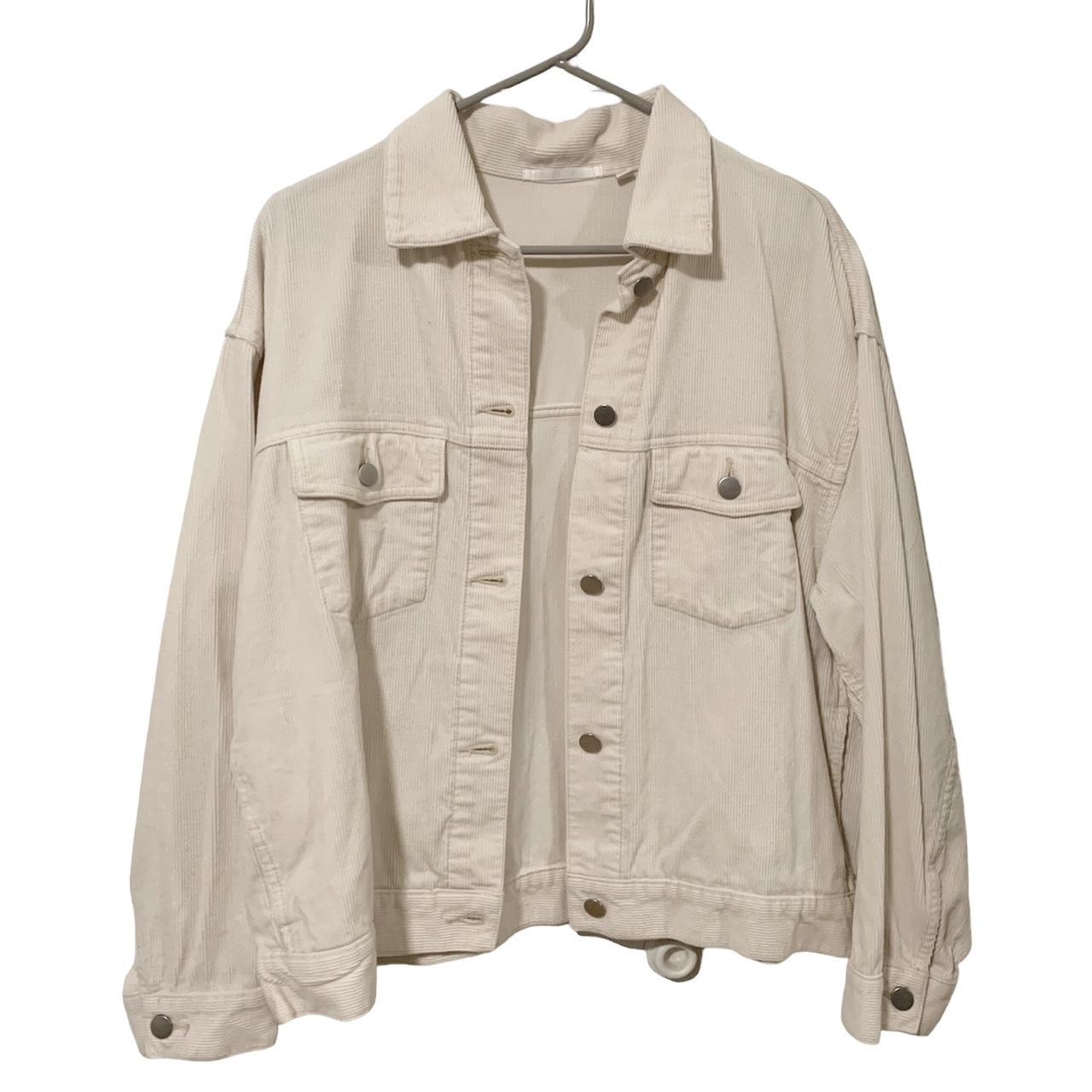 Cream Corduroy Jacket no flaws - Depop