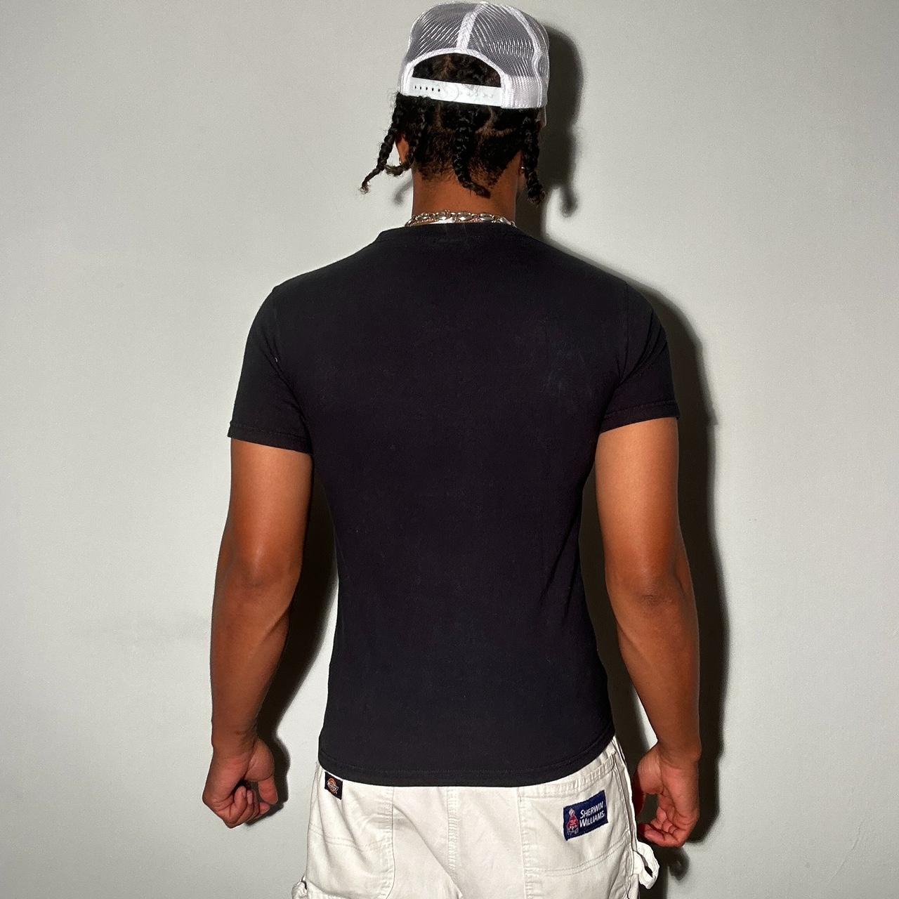 vintage 1990s relient k black graphic tee shirt... - Depop