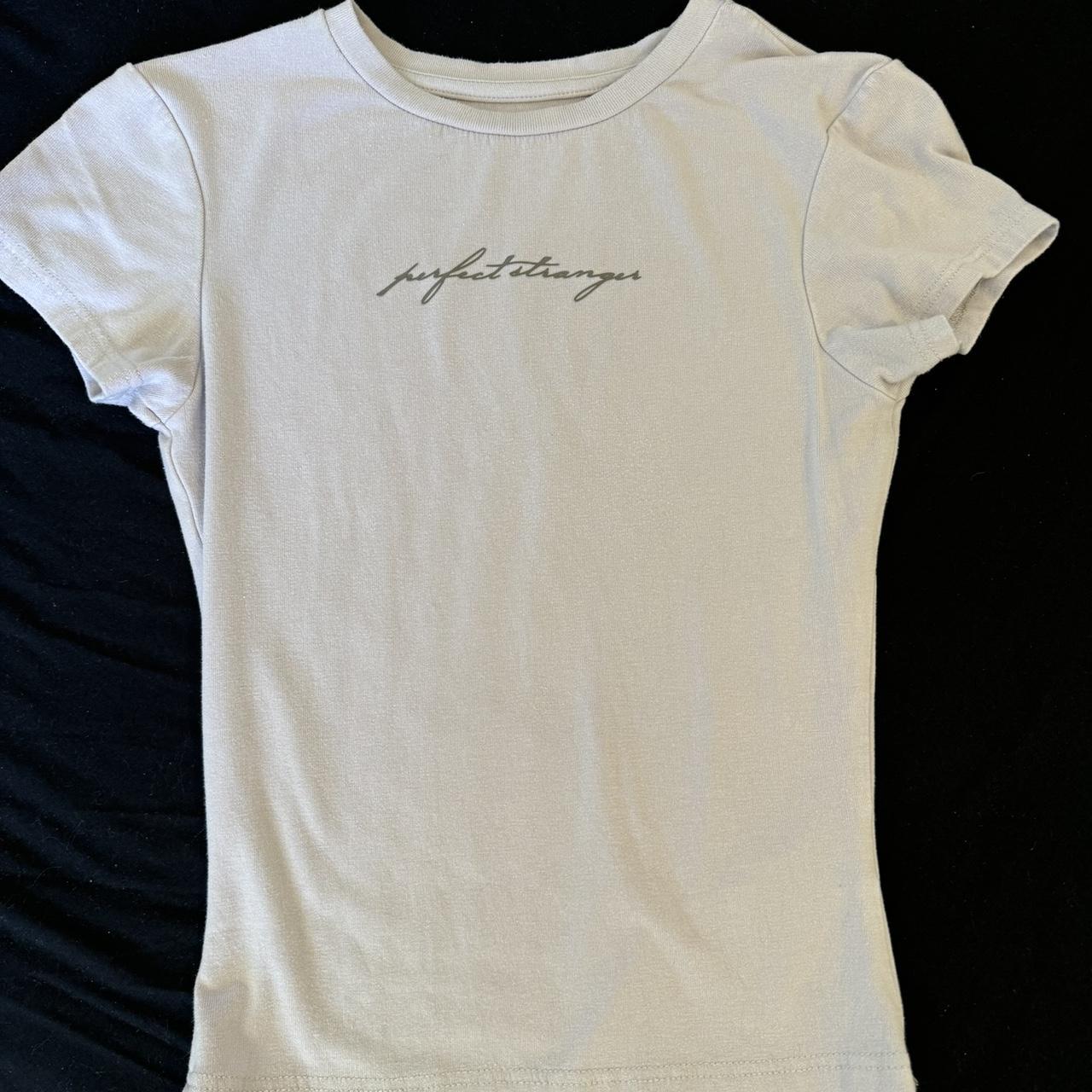 Plain perfect stranger cap sleeve tee, steel grey... - Depop