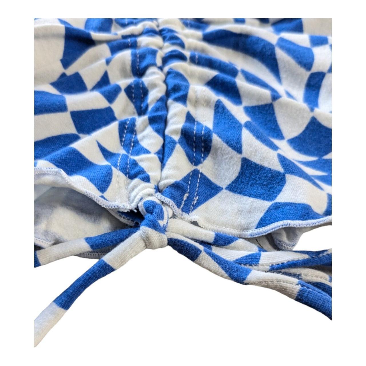 Ghanda Gwen Top in Blue Warped Check - Size XS - New... - Depop