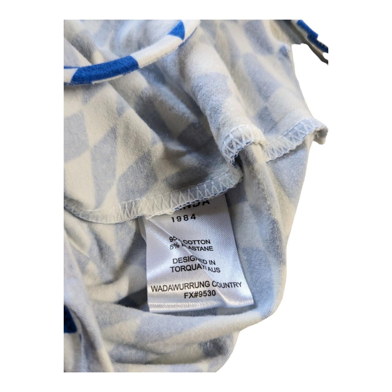 Ghanda Gwen Top in Blue Warped Check - Size XS - New... - Depop