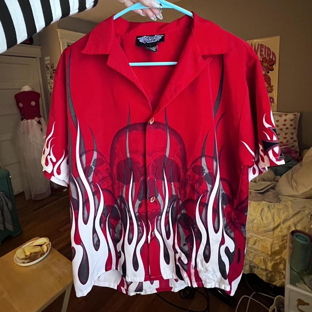 Men's Red and Black Shirt | Depop