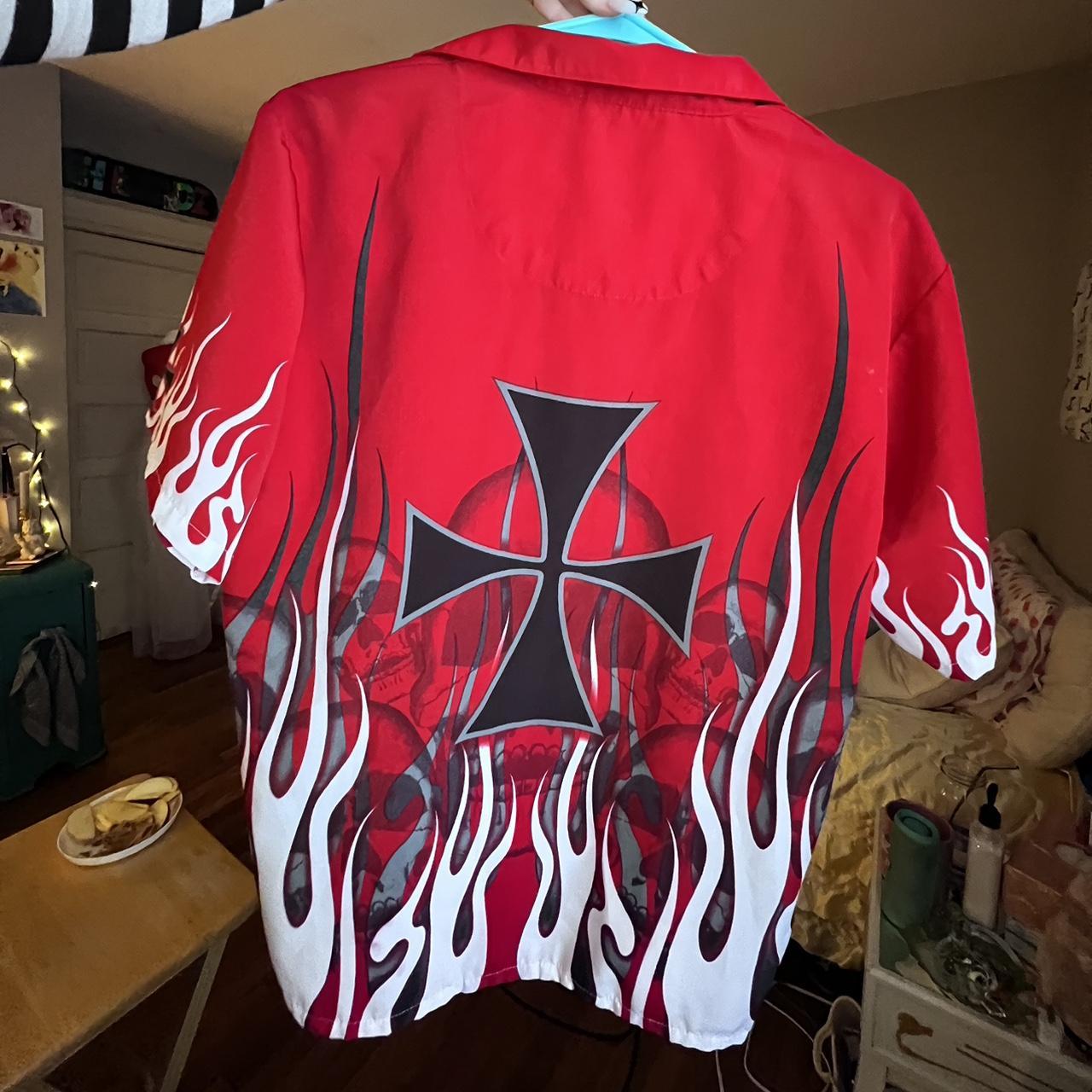 Men's Red and Black Shirt | Depop