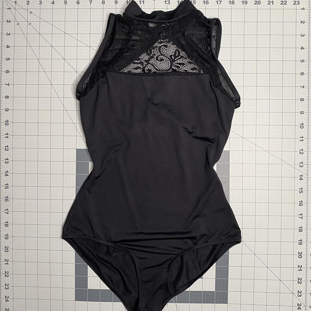 black natalie halter top leotard. lined in chest... - Depop