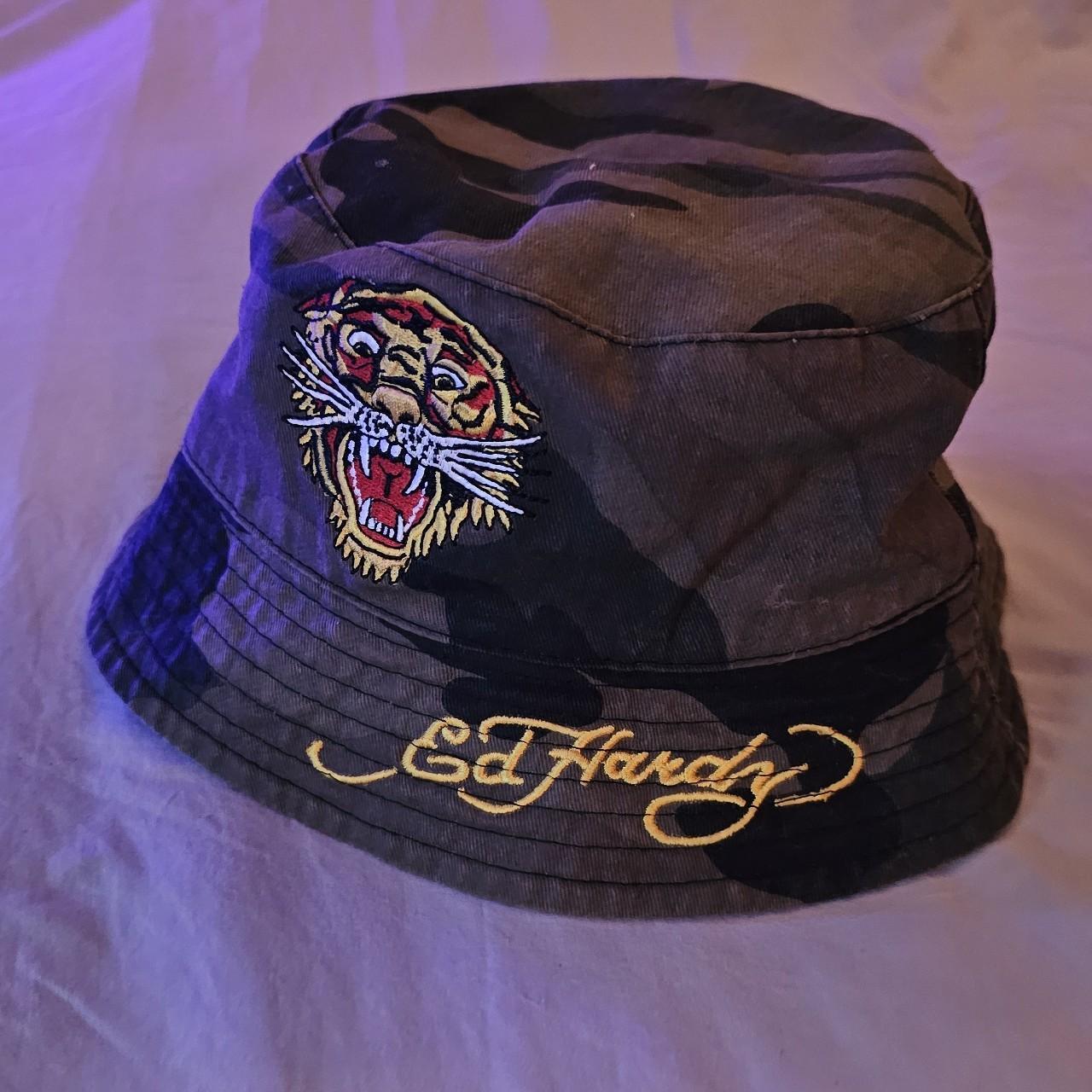 Ed hardy camo bucket hat - Depop